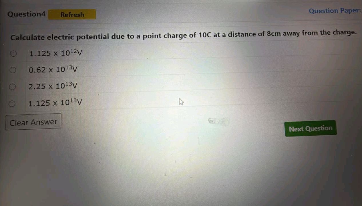 Calculate electric potential due to a point | StudyX