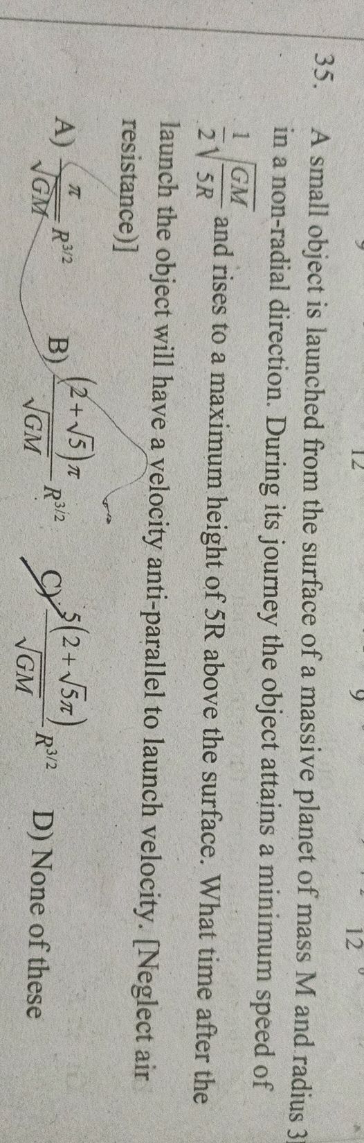 35. A small object is launched from the | StudyX