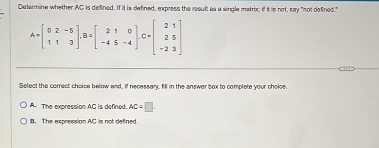 Determine whether AC is defined. If it is | StudyX