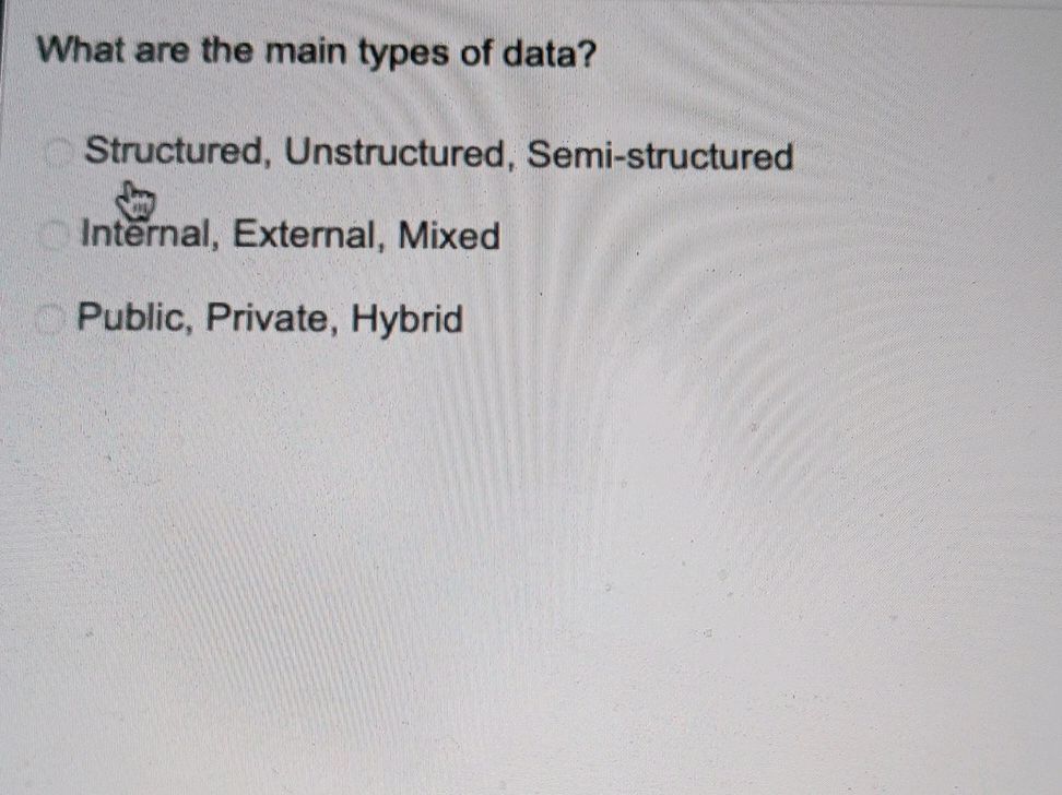 What are the main types of data? | StudyX