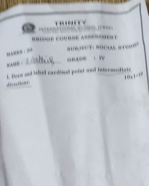 1. Draw and label cardinal point and | StudyX
