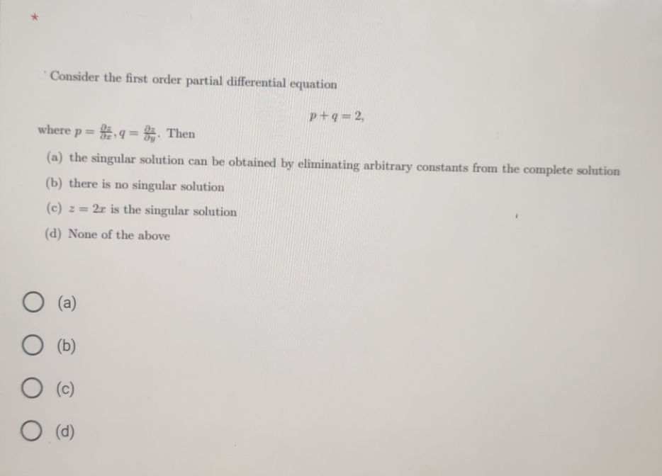 Consider the first order partial | StudyX