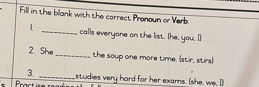Fill in the blank with the correct Pronoun | StudyX