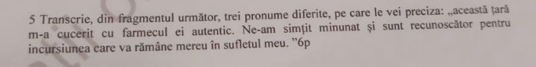 5 Transcrie, din fragmentul următor, trei | StudyX