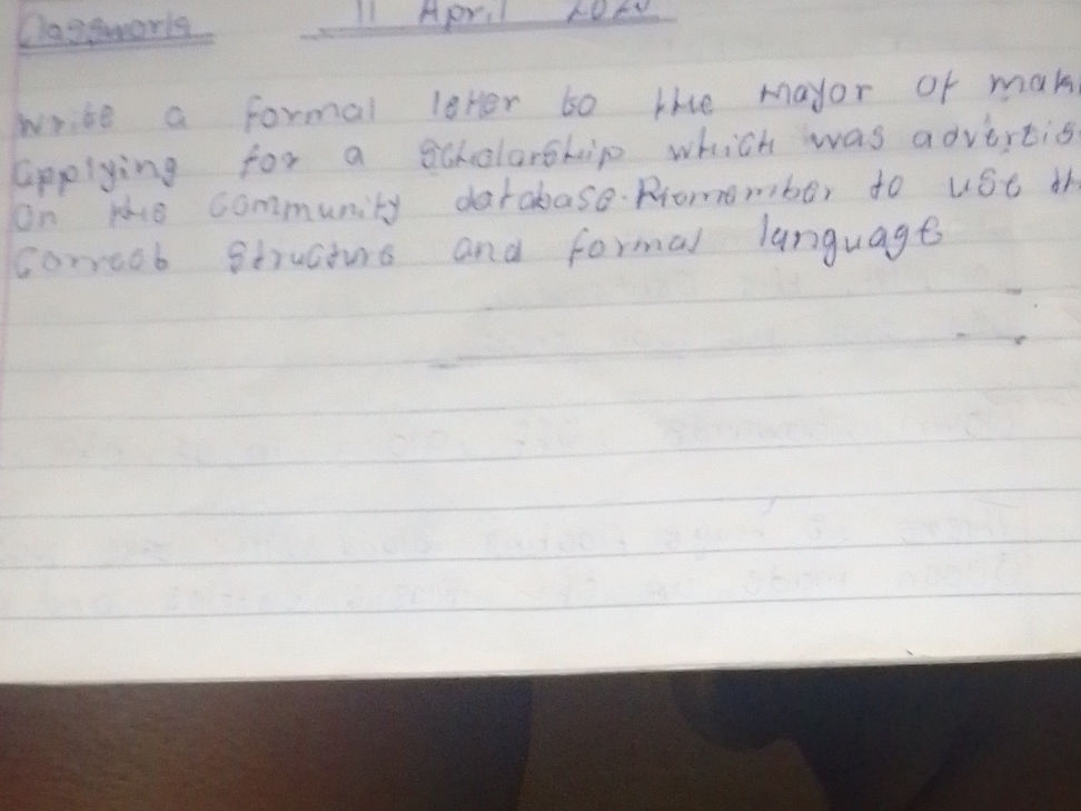 Write a formal letter to the mayor of maki | StudyX