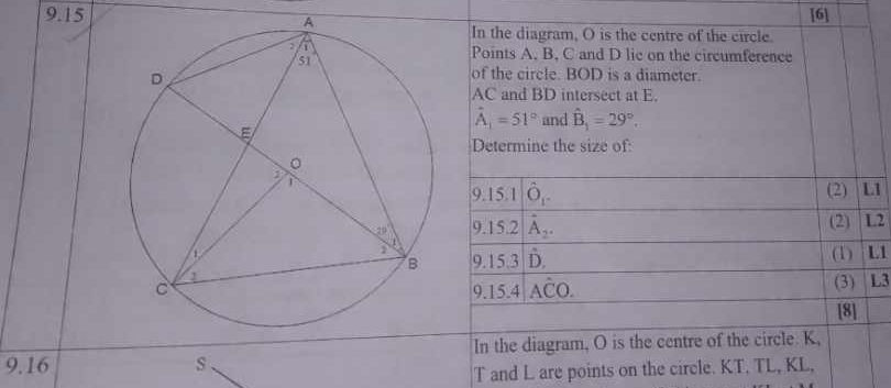 In the diagram, O is the centre of the | StudyX