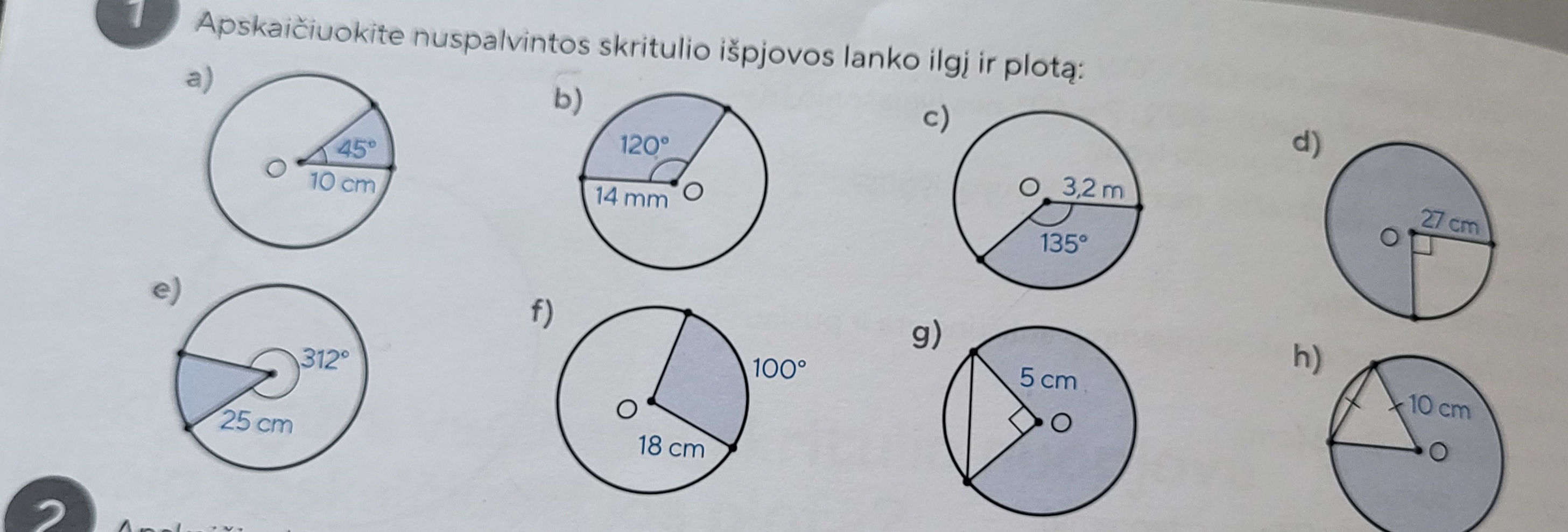 Apskaičiuokite nuspalvintos skritulio | StudyX