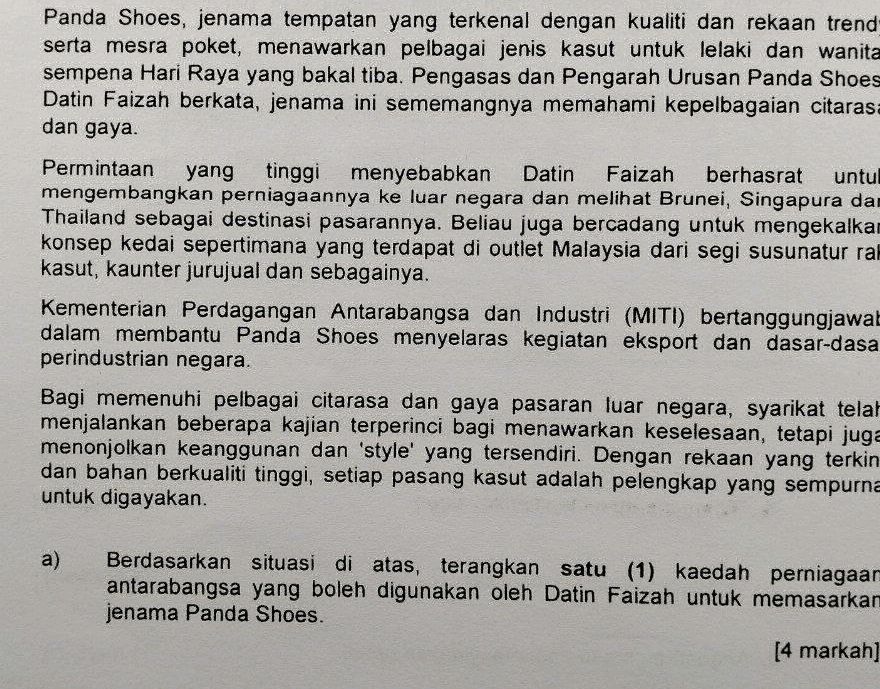 a) Berdasarkan situasi di atas, terangkan | StudyX