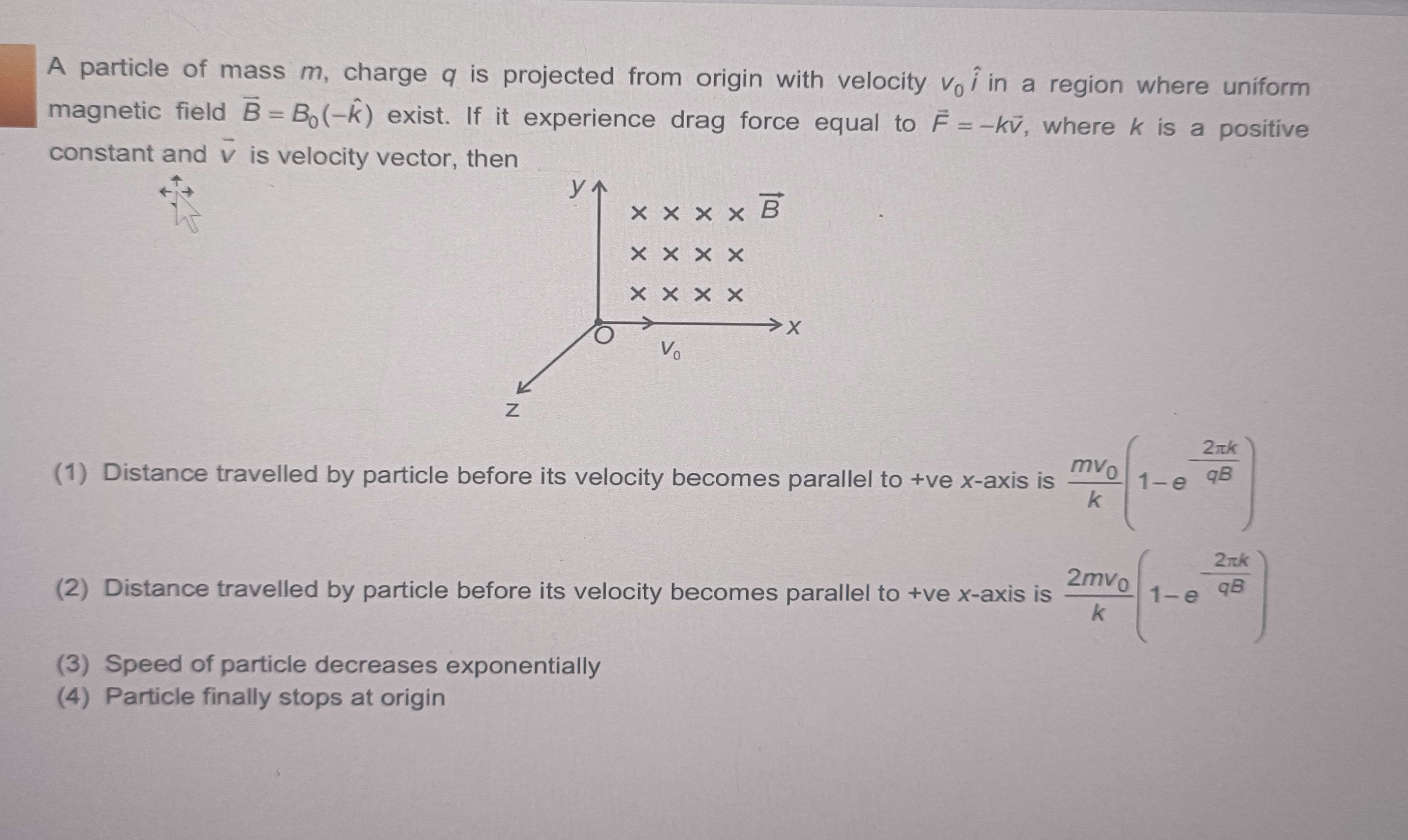 A particle of mass *m*, charge *q* is | StudyX