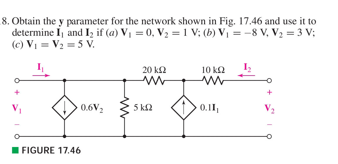 8. Obtain the y parameter for the network | StudyX