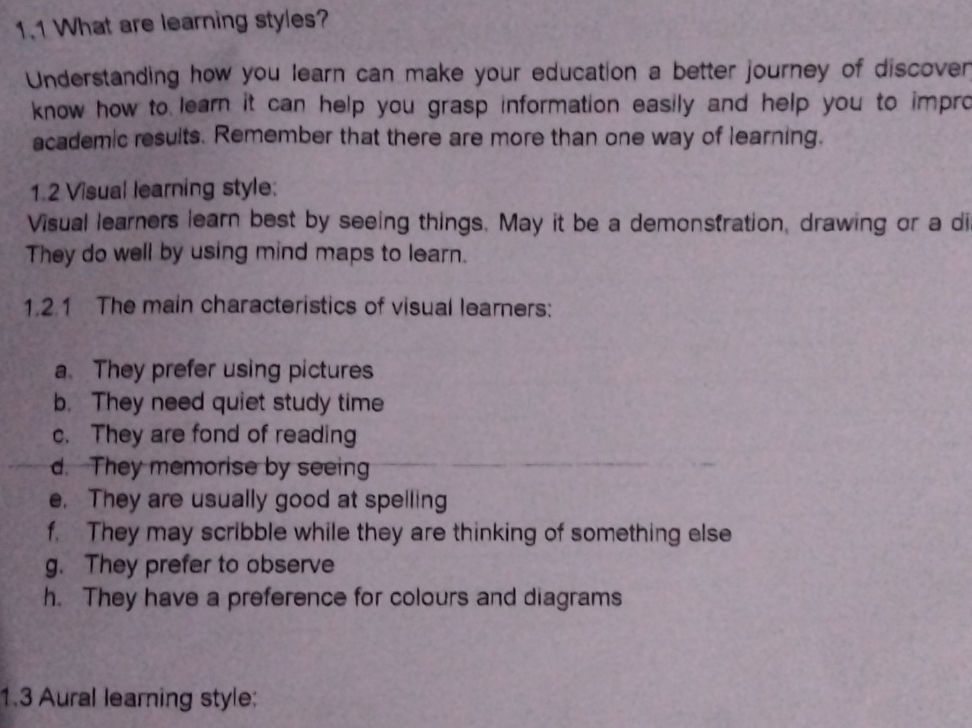 1.1 What are learning styles? Understanding | StudyX