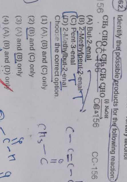 62. Identify the possible products for the | StudyX