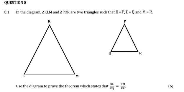 In the diagram, $ KLM$ and $ PQR$ are two | StudyX