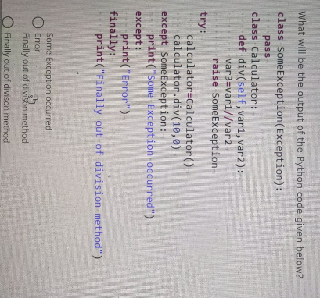 What will be the output of the Python code | StudyX