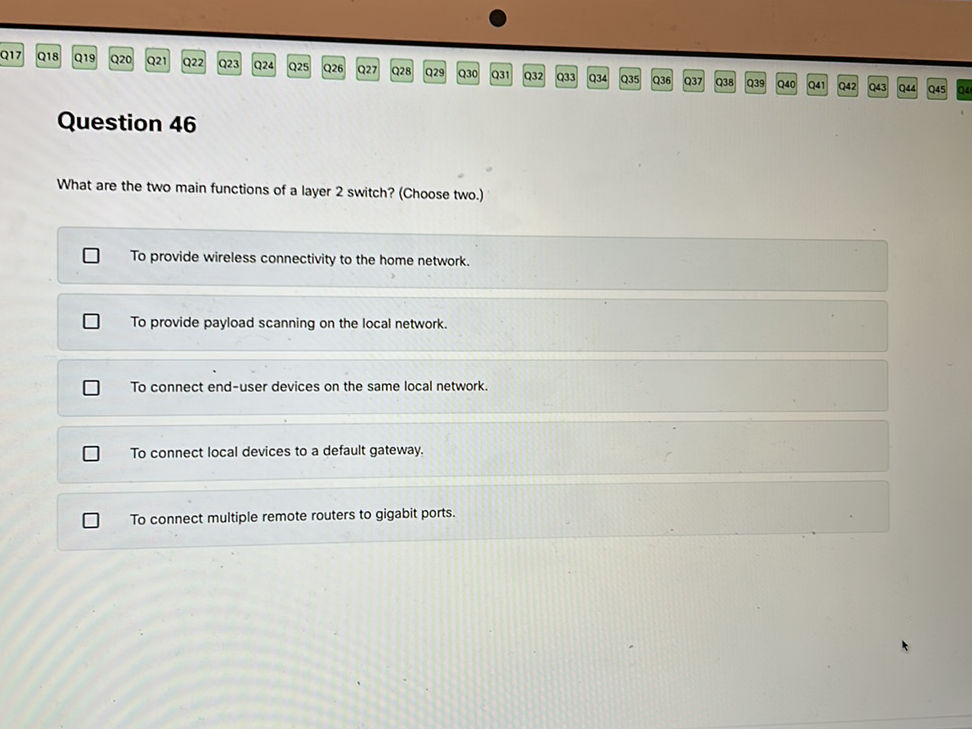 Question 46 What are the two main functions | StudyX