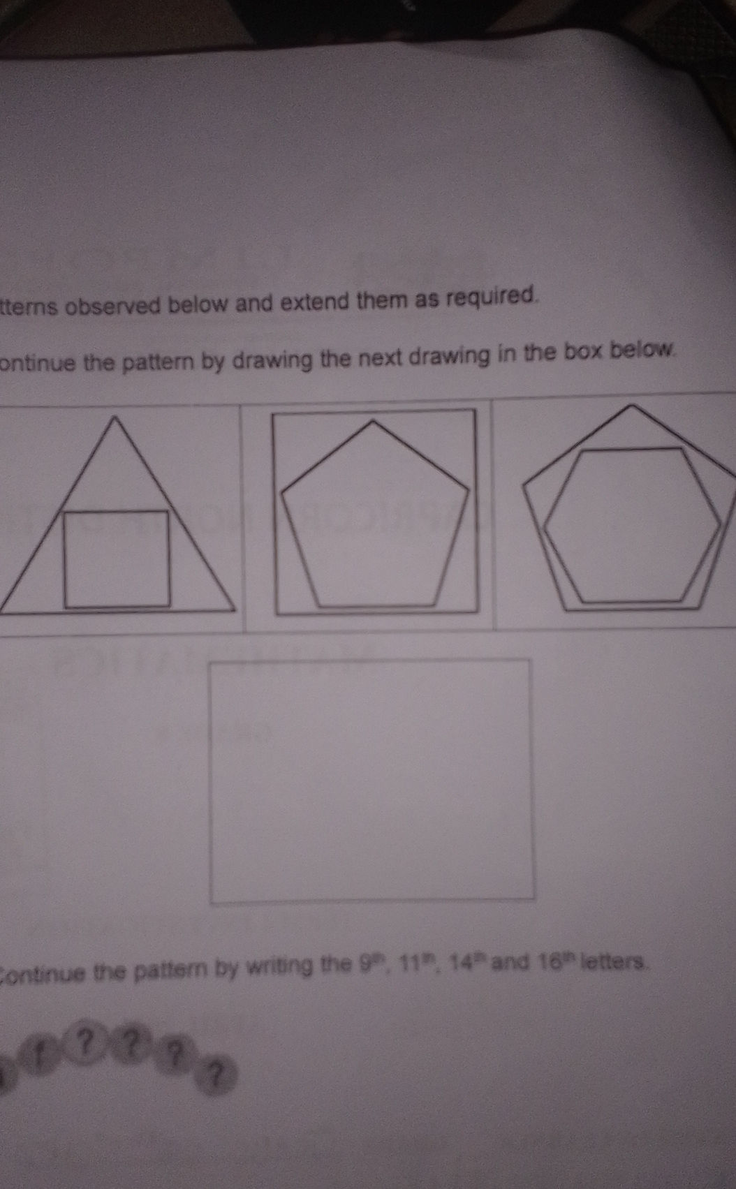 Continue the pattern by drawing the next | StudyX