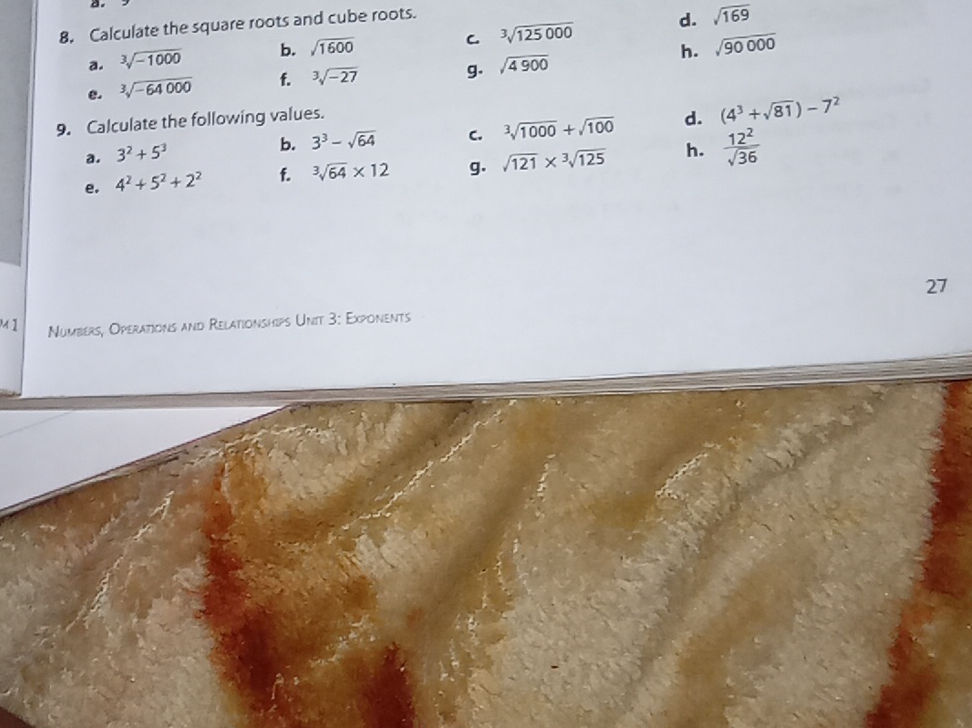 8. Calculate the square roots and cube | StudyX