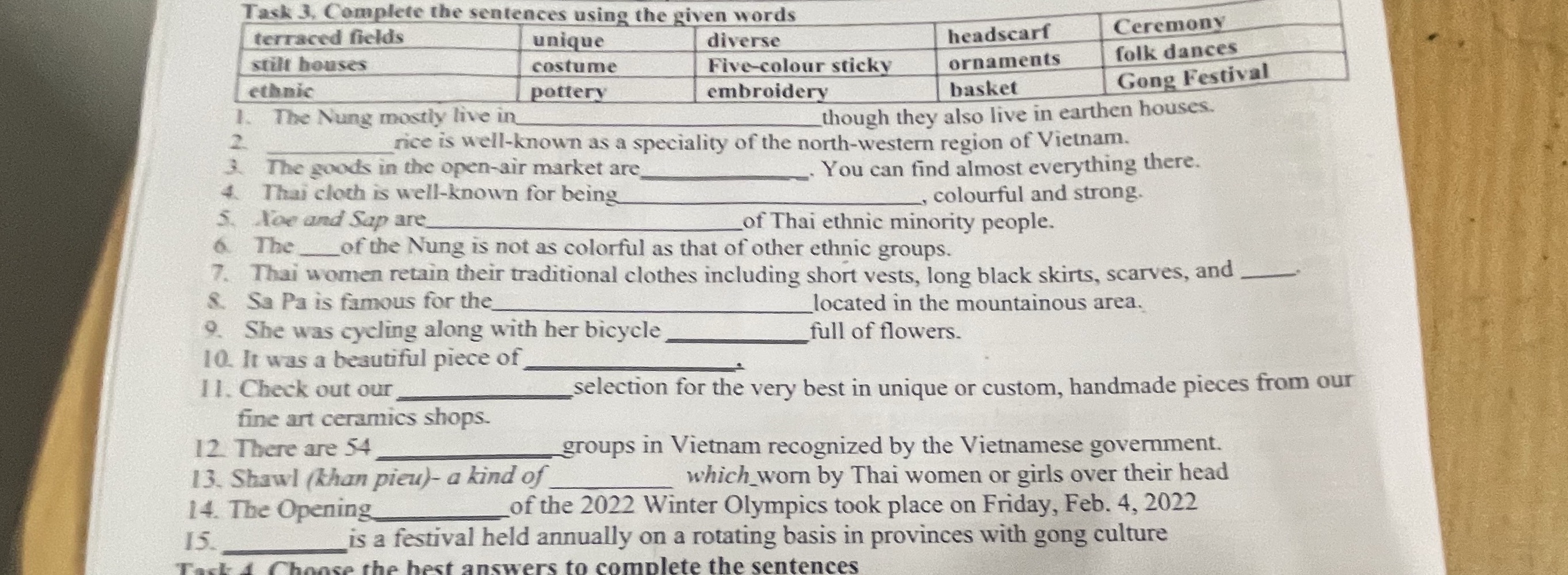 Task 3. Complete the sentences using the | StudyX