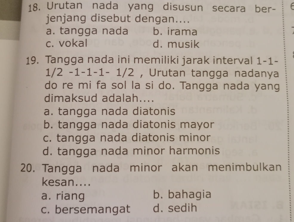 18. Urutan nada yang disusun secara | StudyX