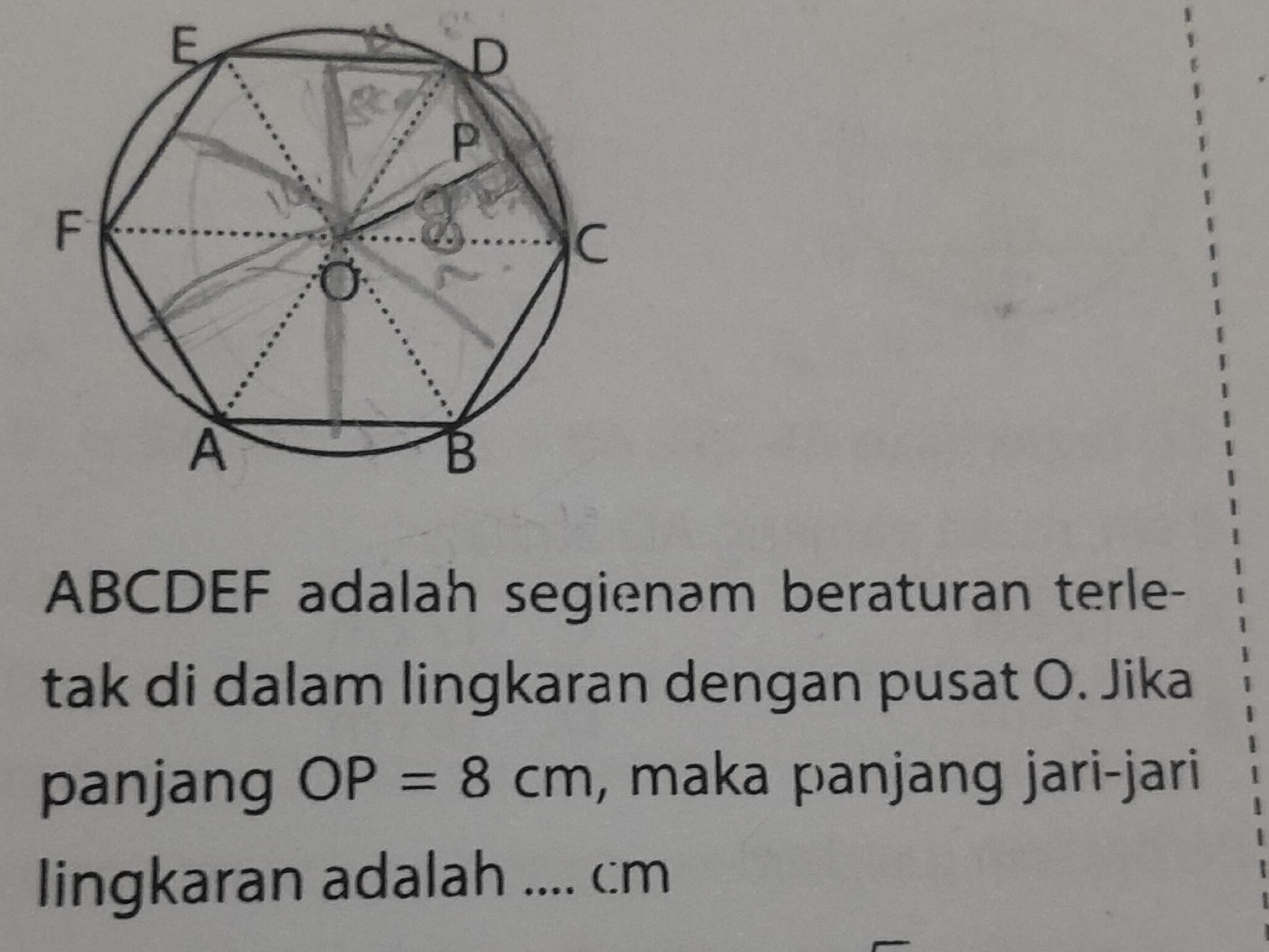 ABCDEF adalah segienam beraturan terletak di | StudyX
