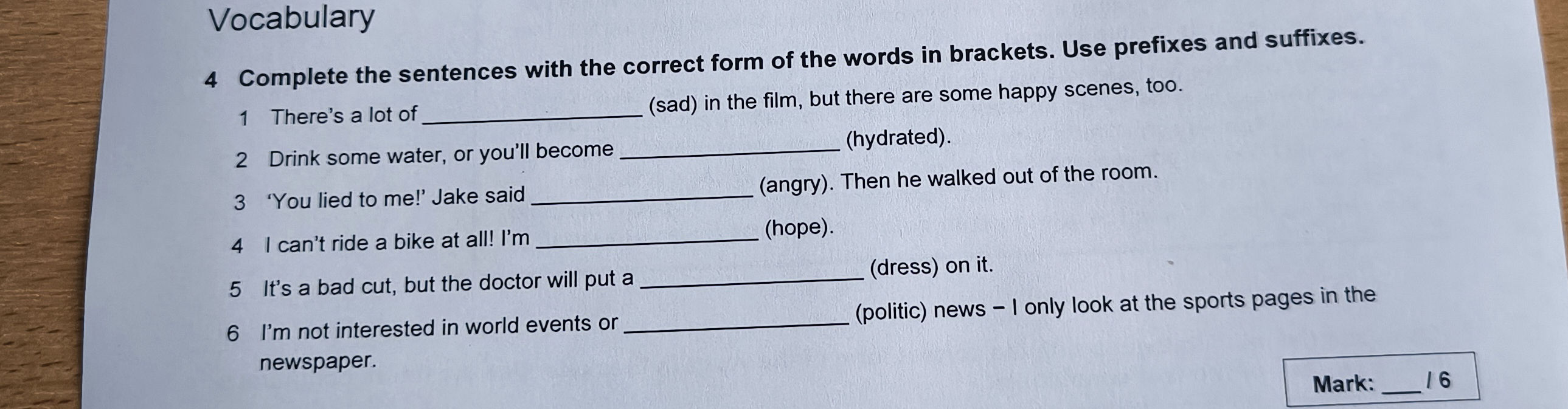 4 Complete the sentences with the correct | StudyX