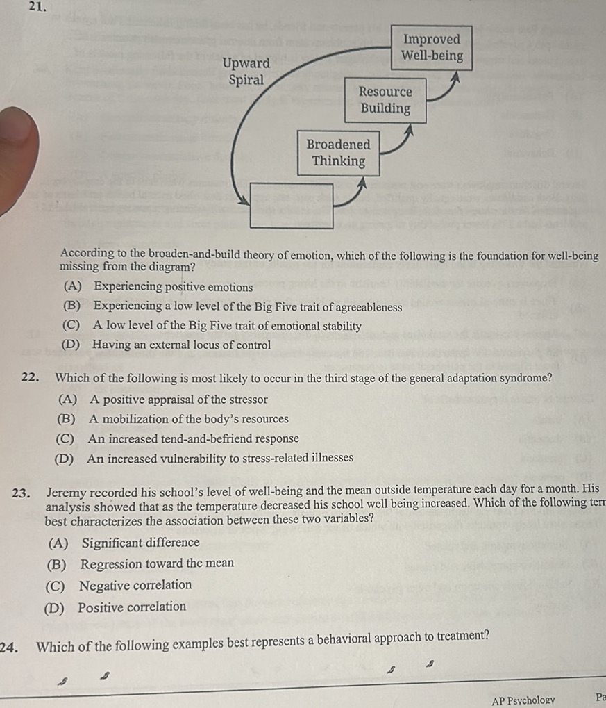 21. According to the broaden-and-build | StudyX