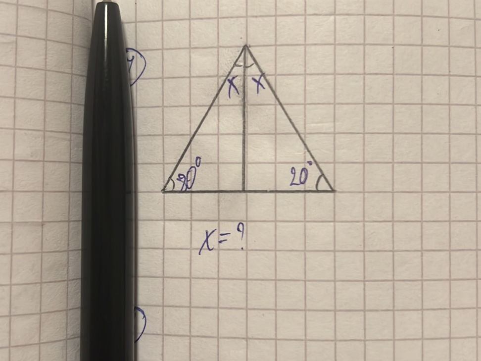 Given the triangle with angles labeled as | StudyX