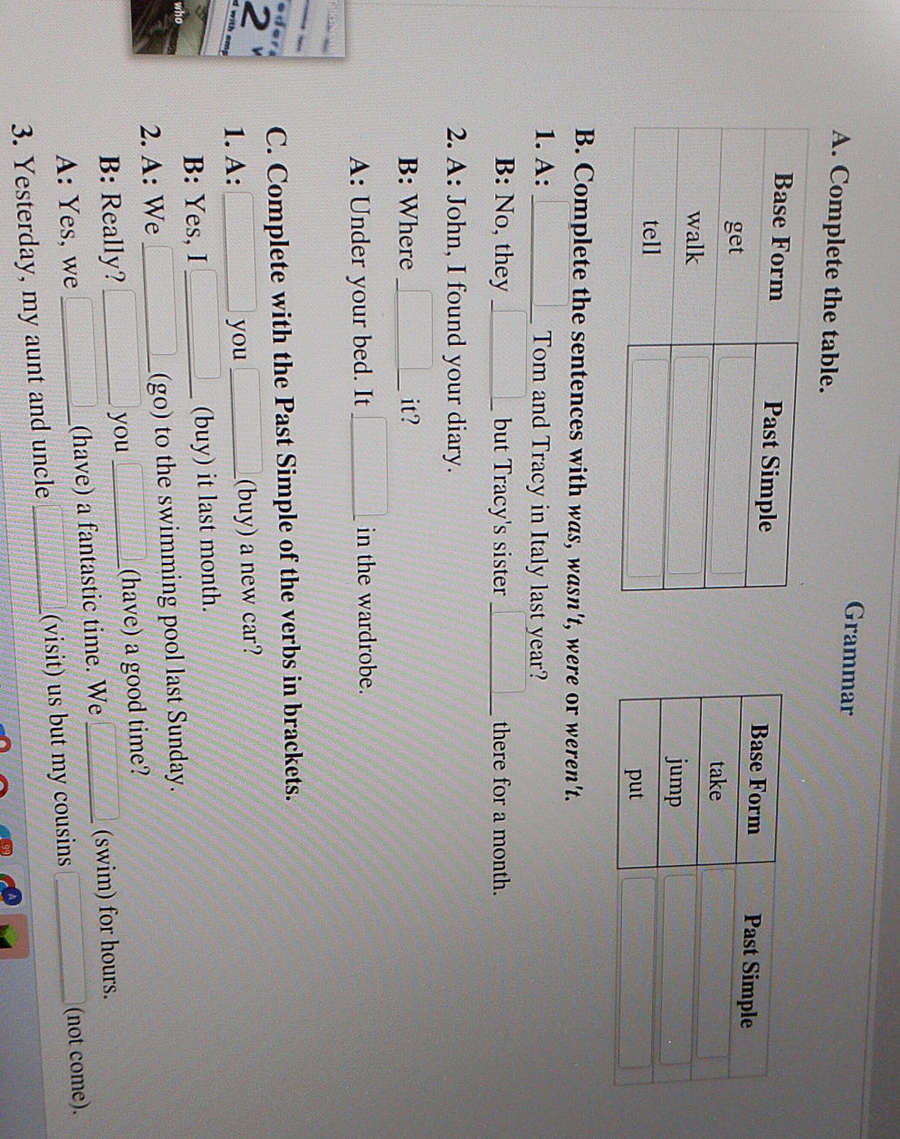 A. Complete the table. | Base Form | Past | StudyX