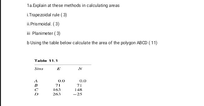 1a. Explain at these methods in calculating | StudyX