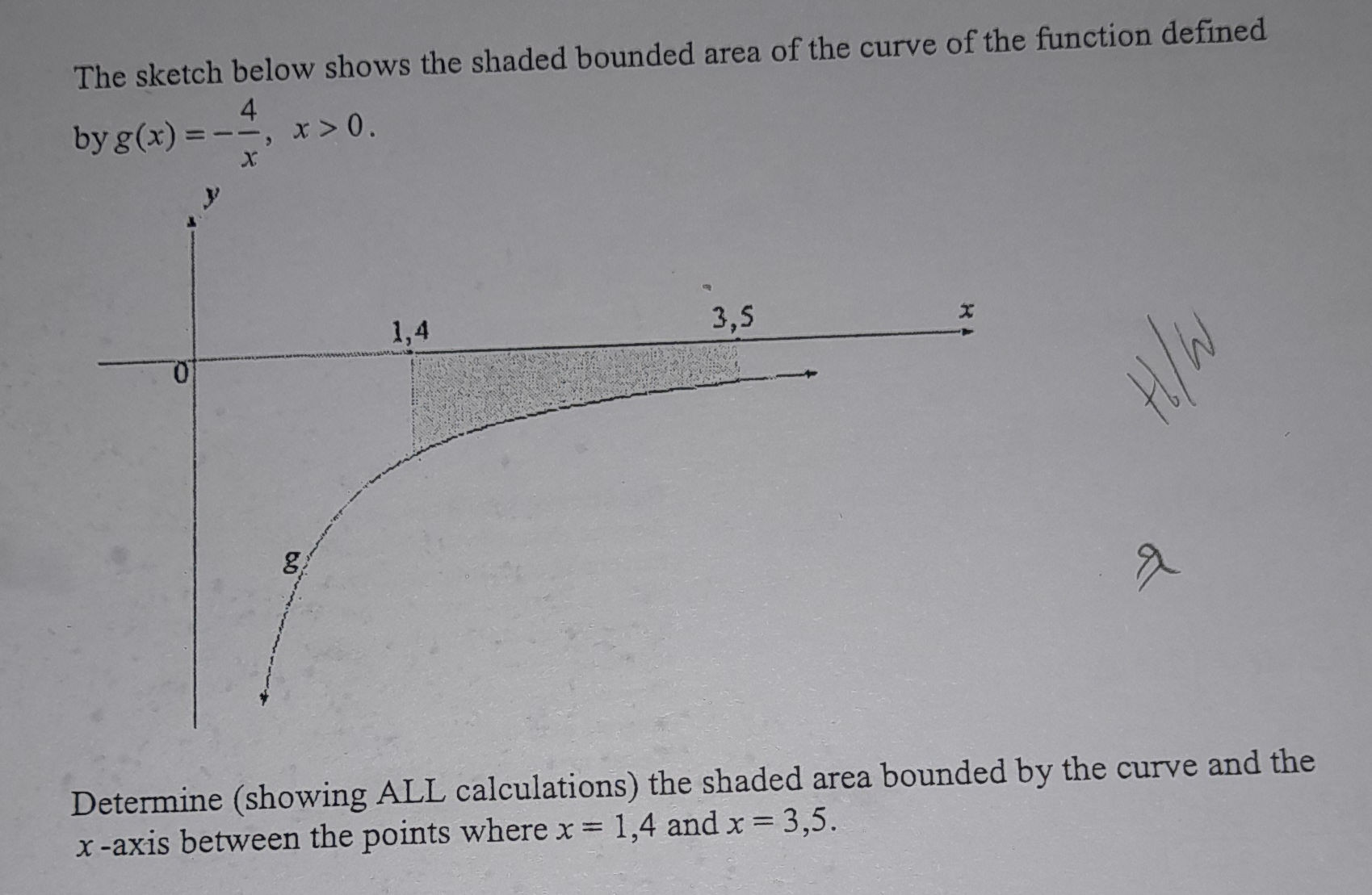 The sketch below shows the shaded bounded | StudyX