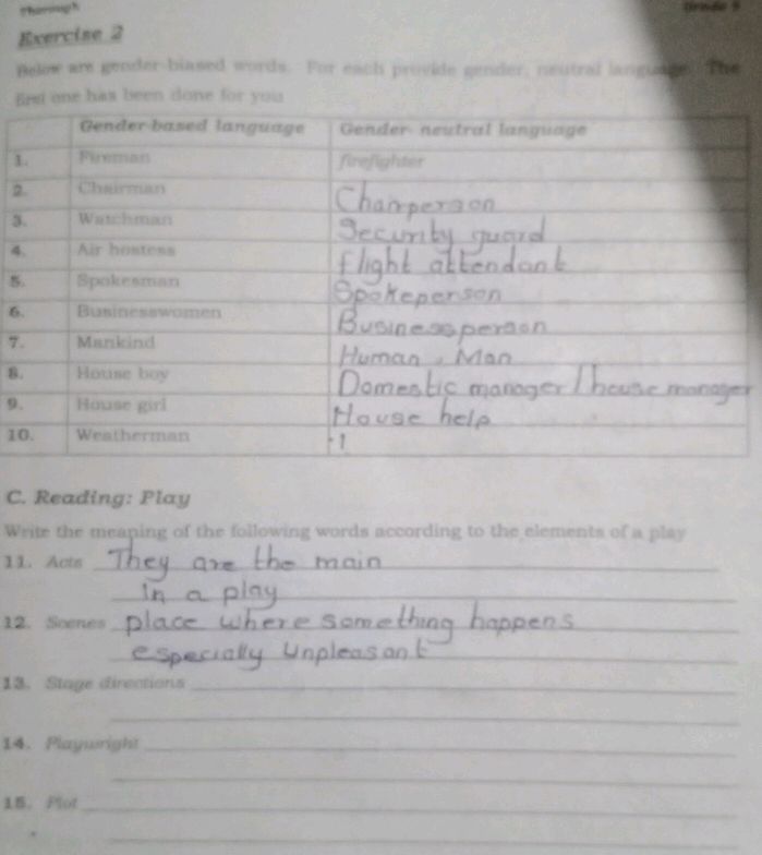 Exercise 2 Below are gender-biased words. | StudyX