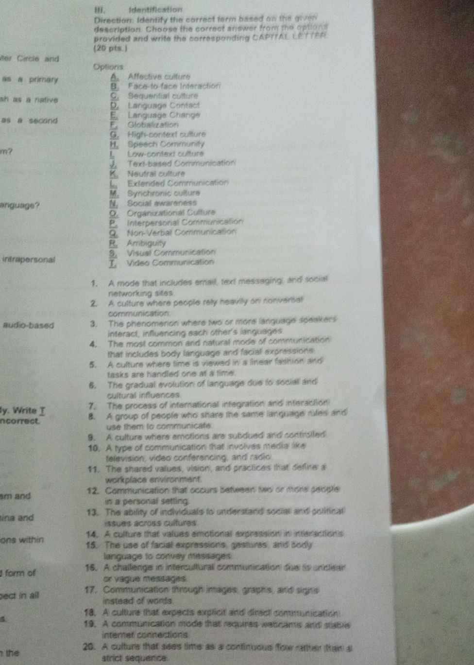 III. Identification. Direction: Identify the | StudyX