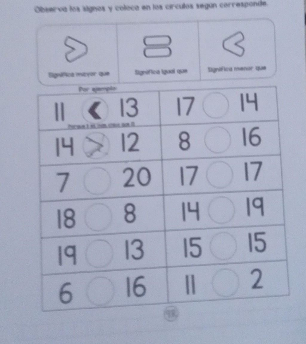 Observa los signos y coloca en los circulos | StudyX