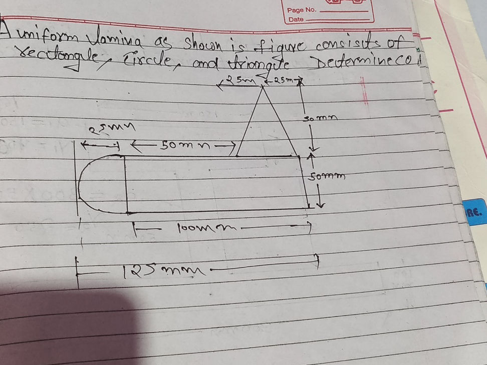 A uniform lamina as shown is figure consists | StudyX