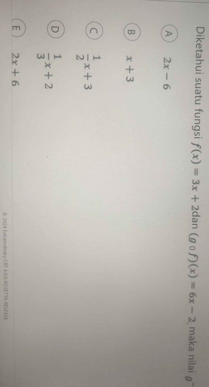 Diketahui suatu fungsi $f(x) = 3x + 2$ dan | StudyX