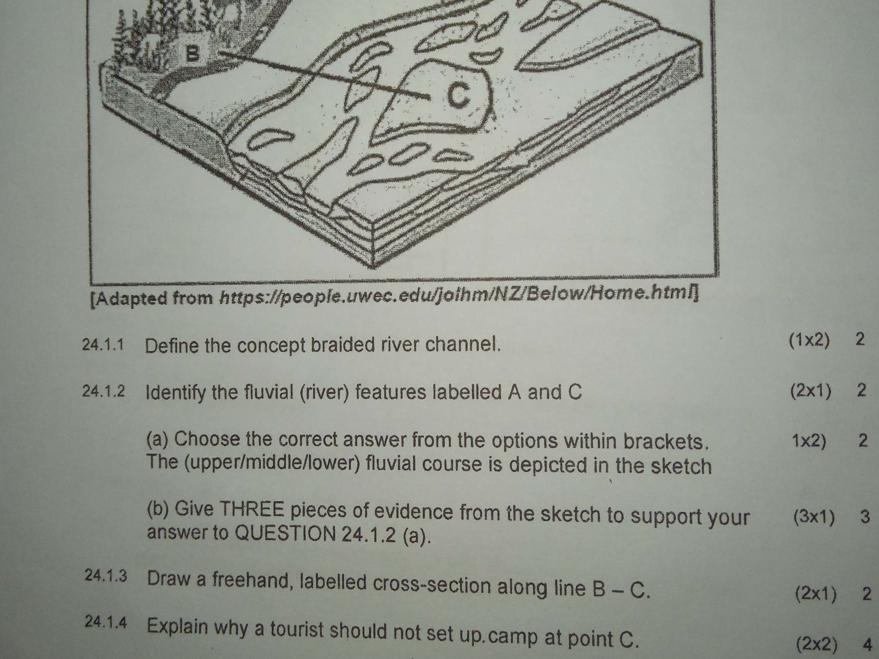 24.1.1 Define the concept braided river | StudyX