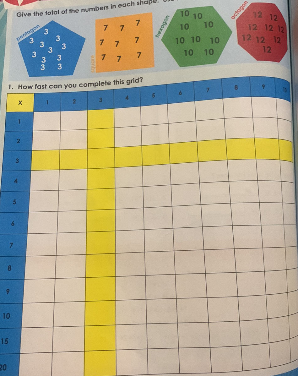Give the total of the numbers in each shape. | StudyX