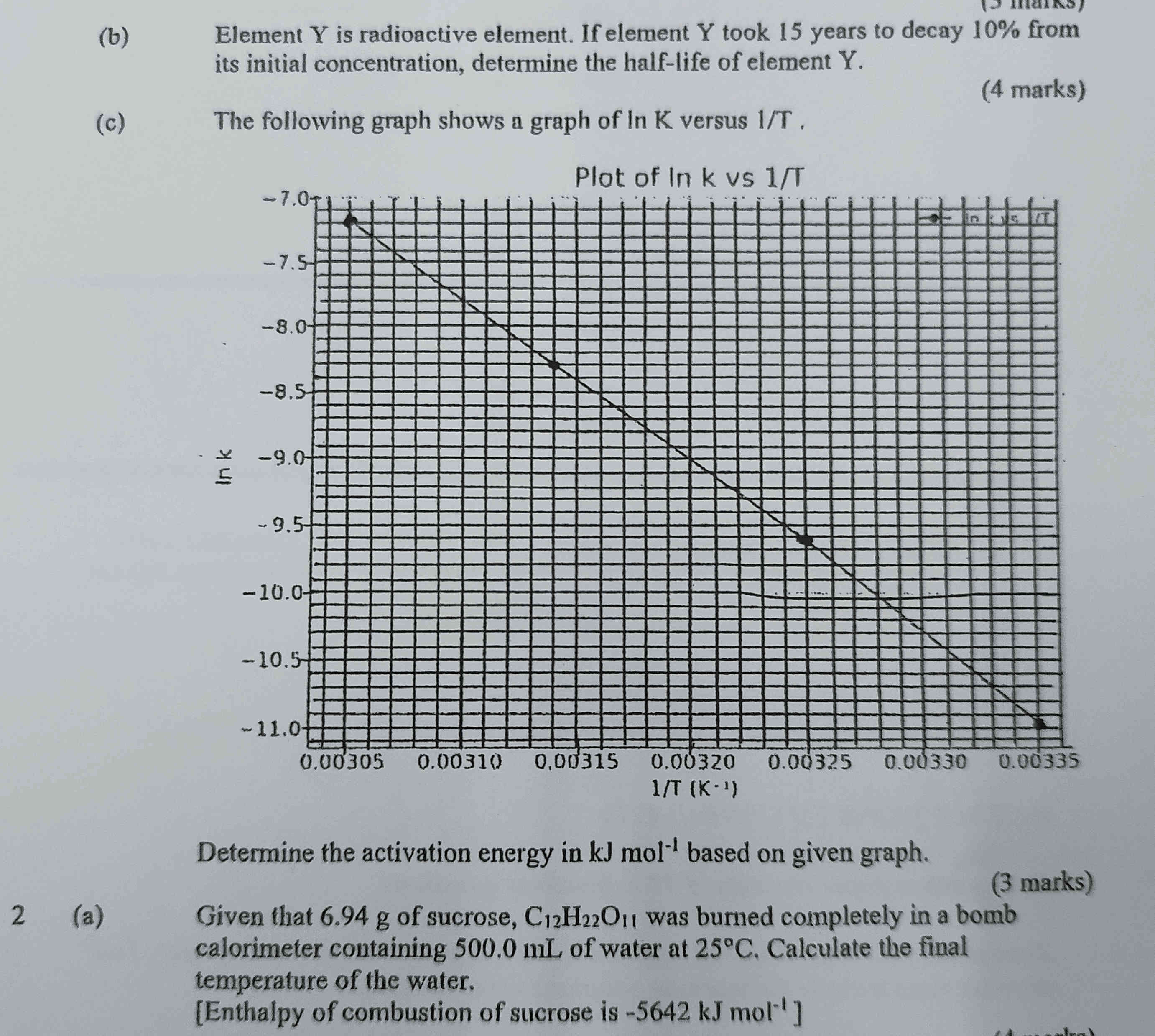 (b) Element Y is radioactive element. If | StudyX