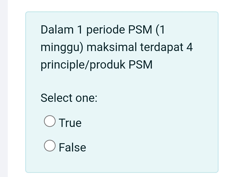 Dalam 1 periode PSM (1 minggu) maksimal | StudyX