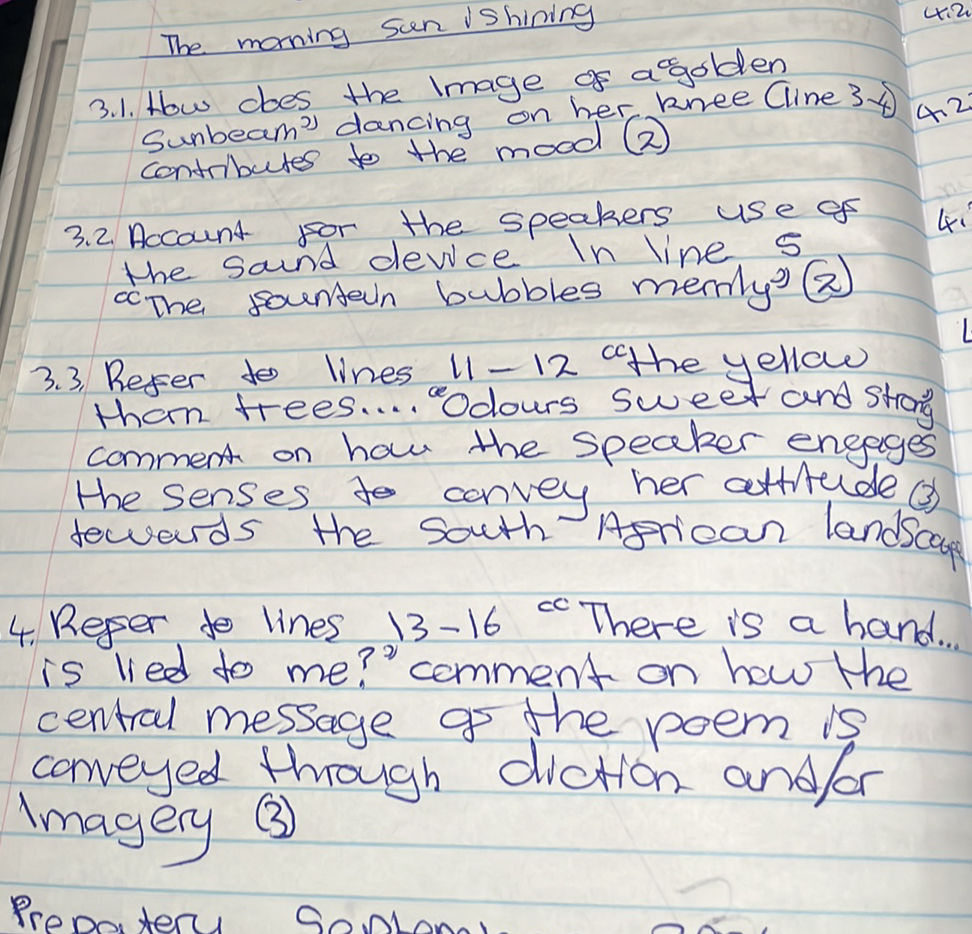 3.1. How does the Image of a golden Sunbeam | StudyX