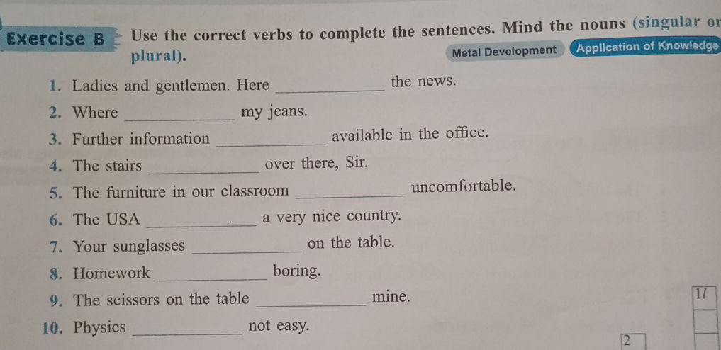 Use the correct verbs to complete the | StudyX