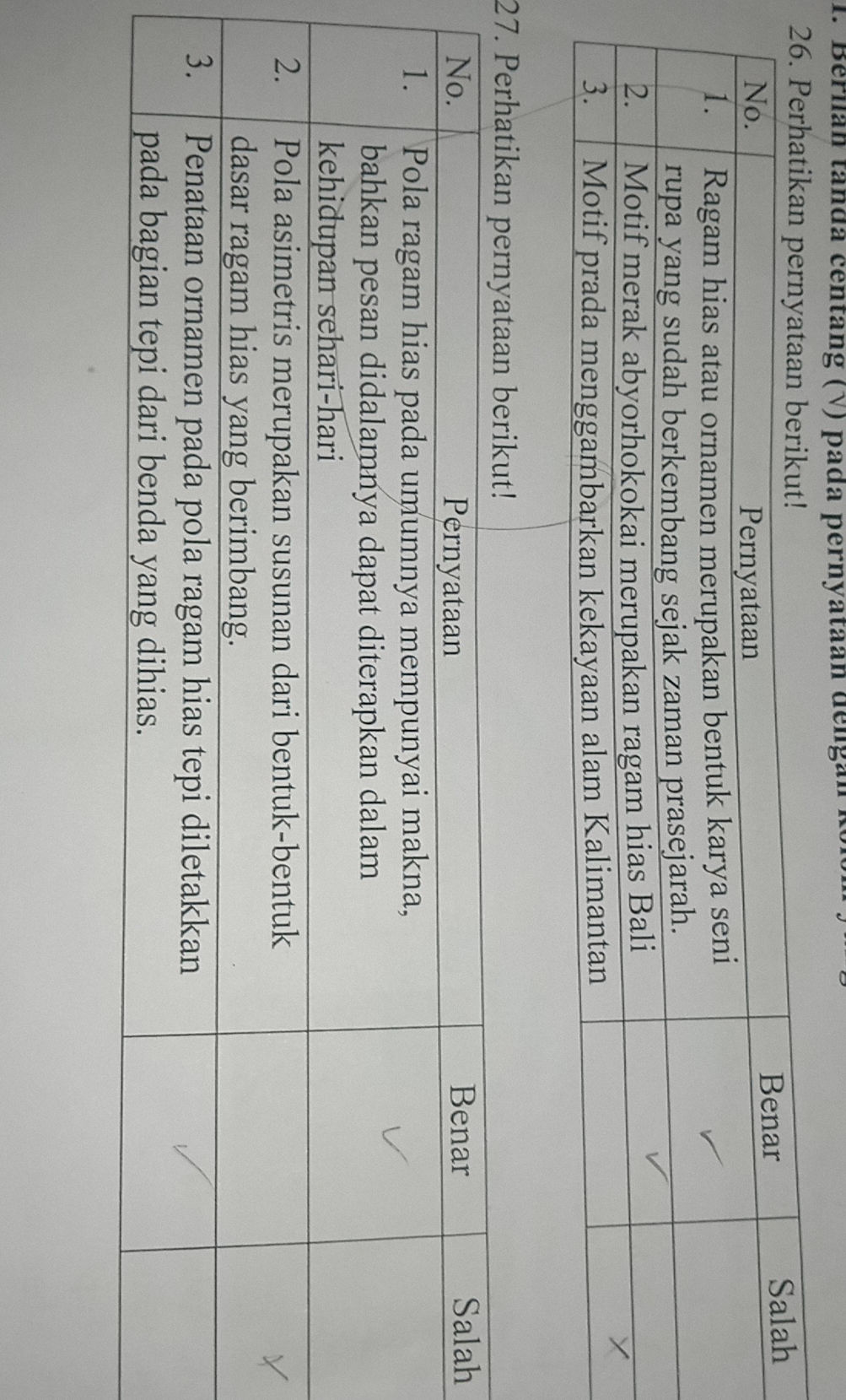 26. Perhatikan pernyataan berikut! | No. | | StudyX