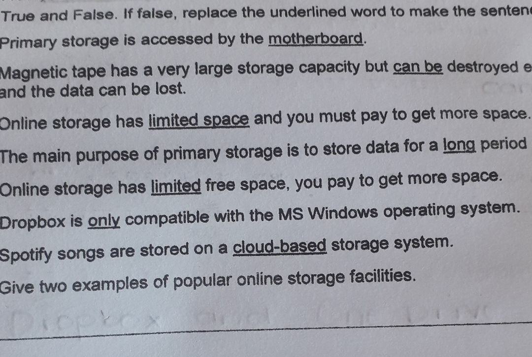 True and False. If false, replace the | StudyX