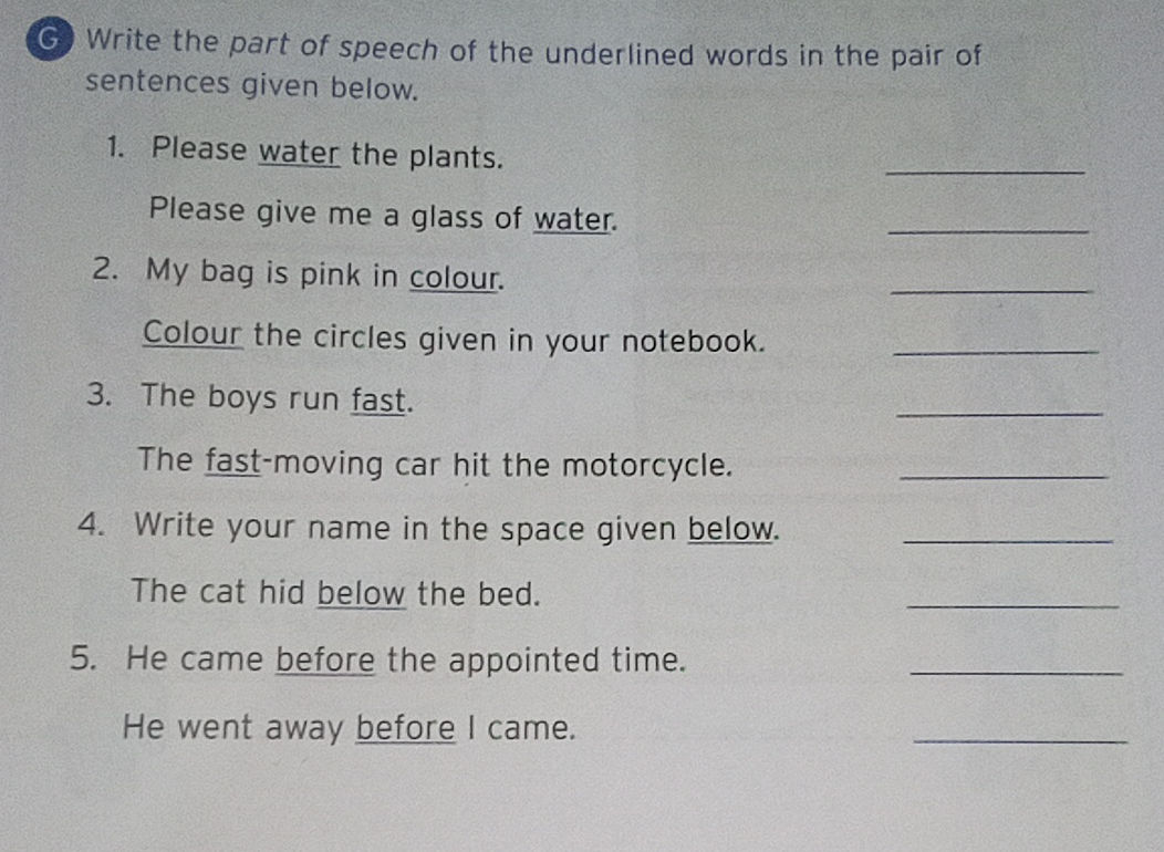 Write the part of speech of the underlined | StudyX
