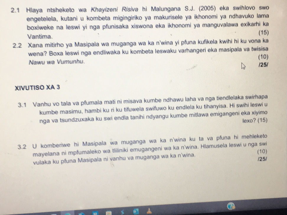 2.1 Hlaya ntsheketo wa Khayizeni Risiva hi | StudyX