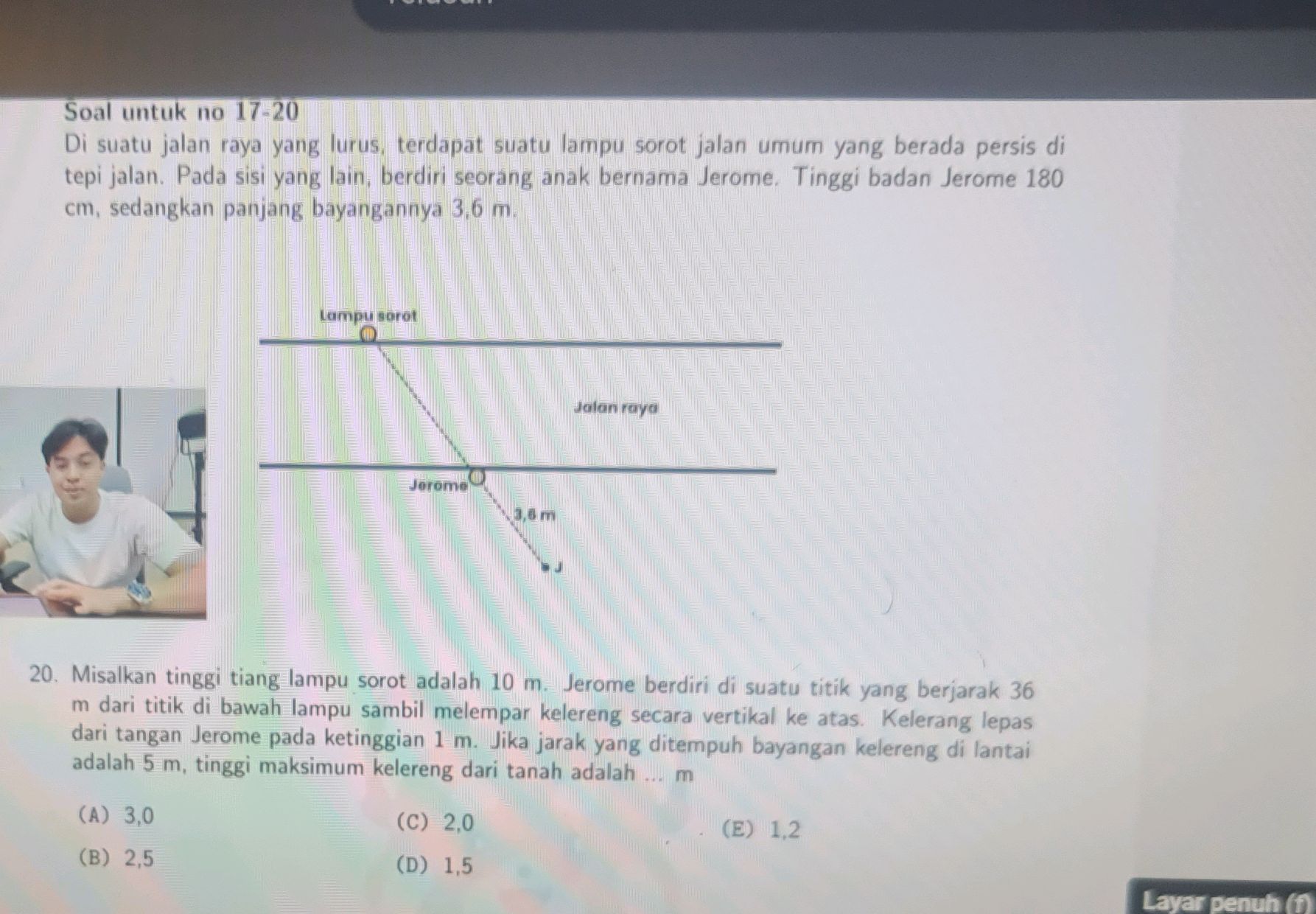 Soal untuk no 17-20 Di suatu jalan raya yang | StudyX