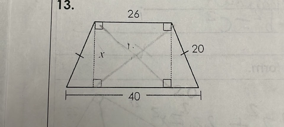 13. [Diagram of a trapezoid with the | StudyX