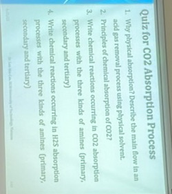 1. Why physical absorption? Describe the | StudyX