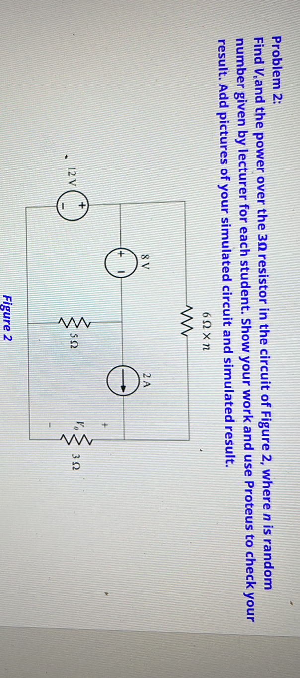Problem 2: Find V₀ and the power over the 3Ω | StudyX