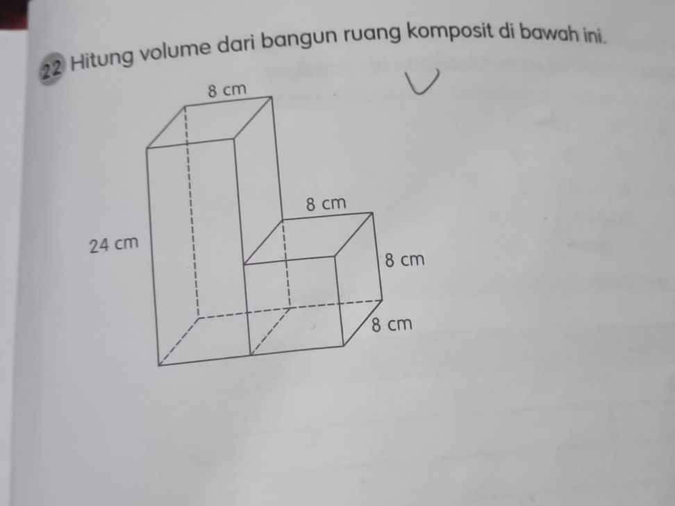 Hitung volume dari bangun ruang komposit di | StudyX